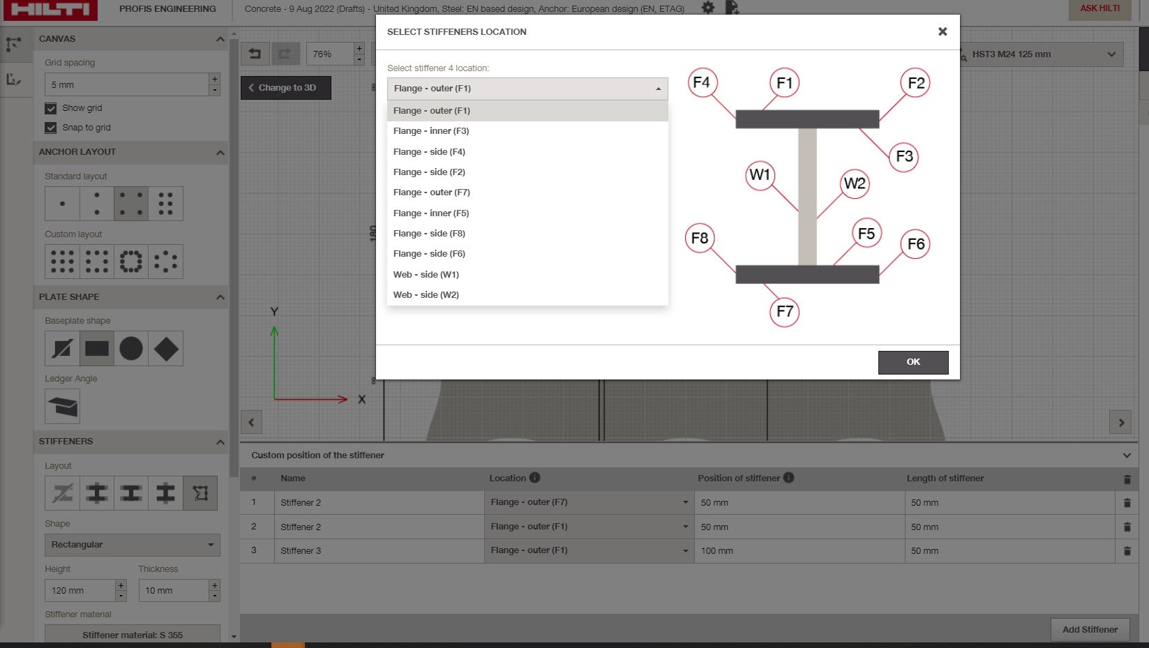 Hilti Profis: Gussett Plates with UC Sections - Profis Gussett...