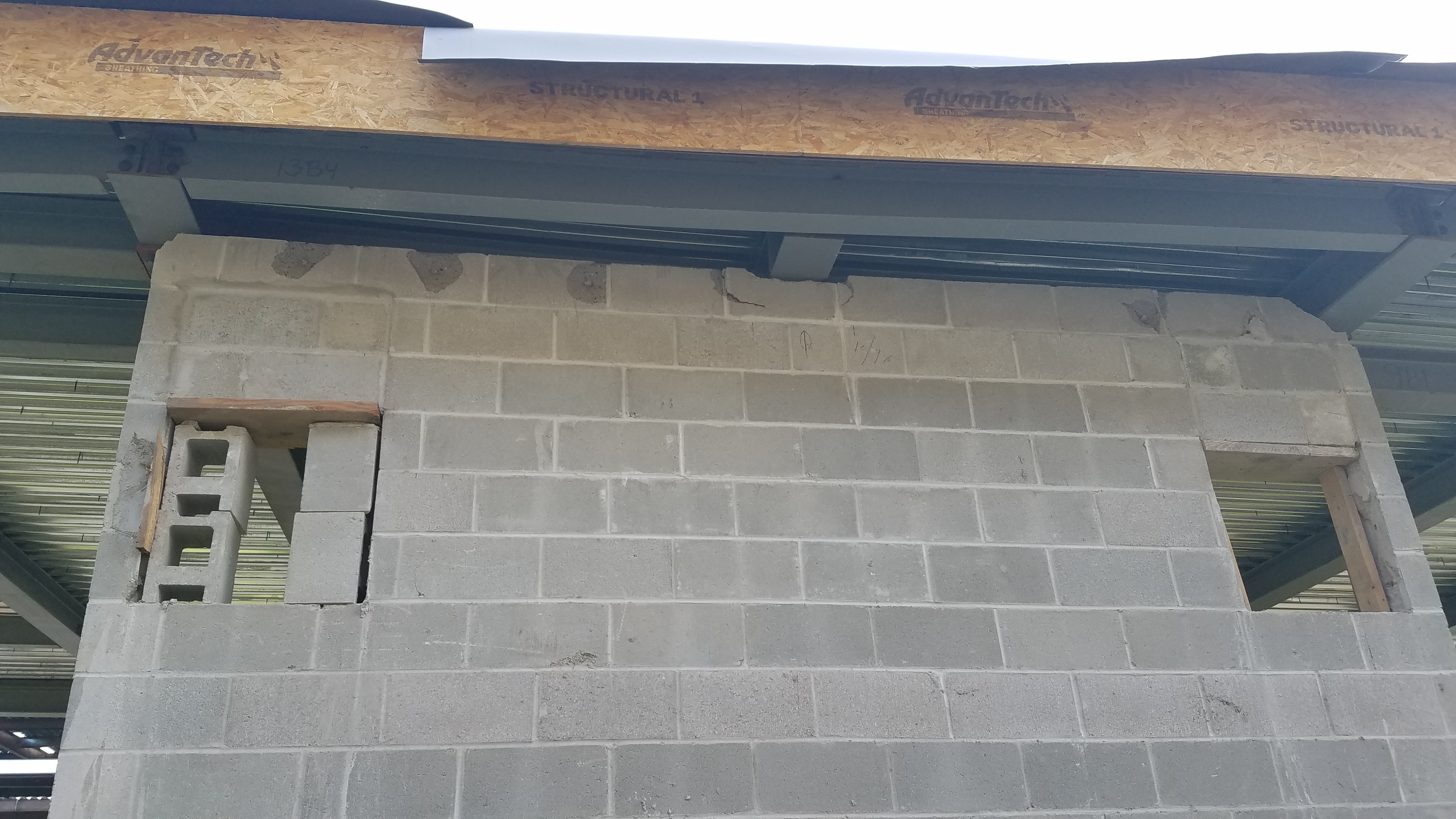 Spalling of 8" CMU Wall with HY-270 - HIT-HY 70, 8" CMU - Hilt...