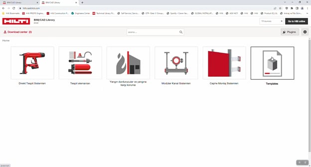 Hilti BIM/CAD Kütüphanesi Revit Eklentisi - Engıneerıng Center