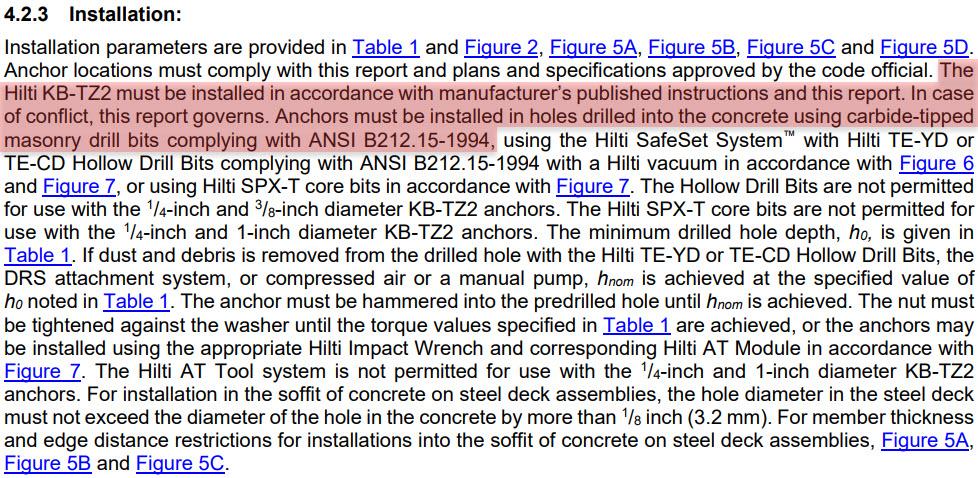 drill bit for KB-TZ2 anchors - Drill Bit, ESR-4266 - Hilti USA