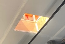 Firestop HVAC duct through roof / ceiling assembly - Ceiling,