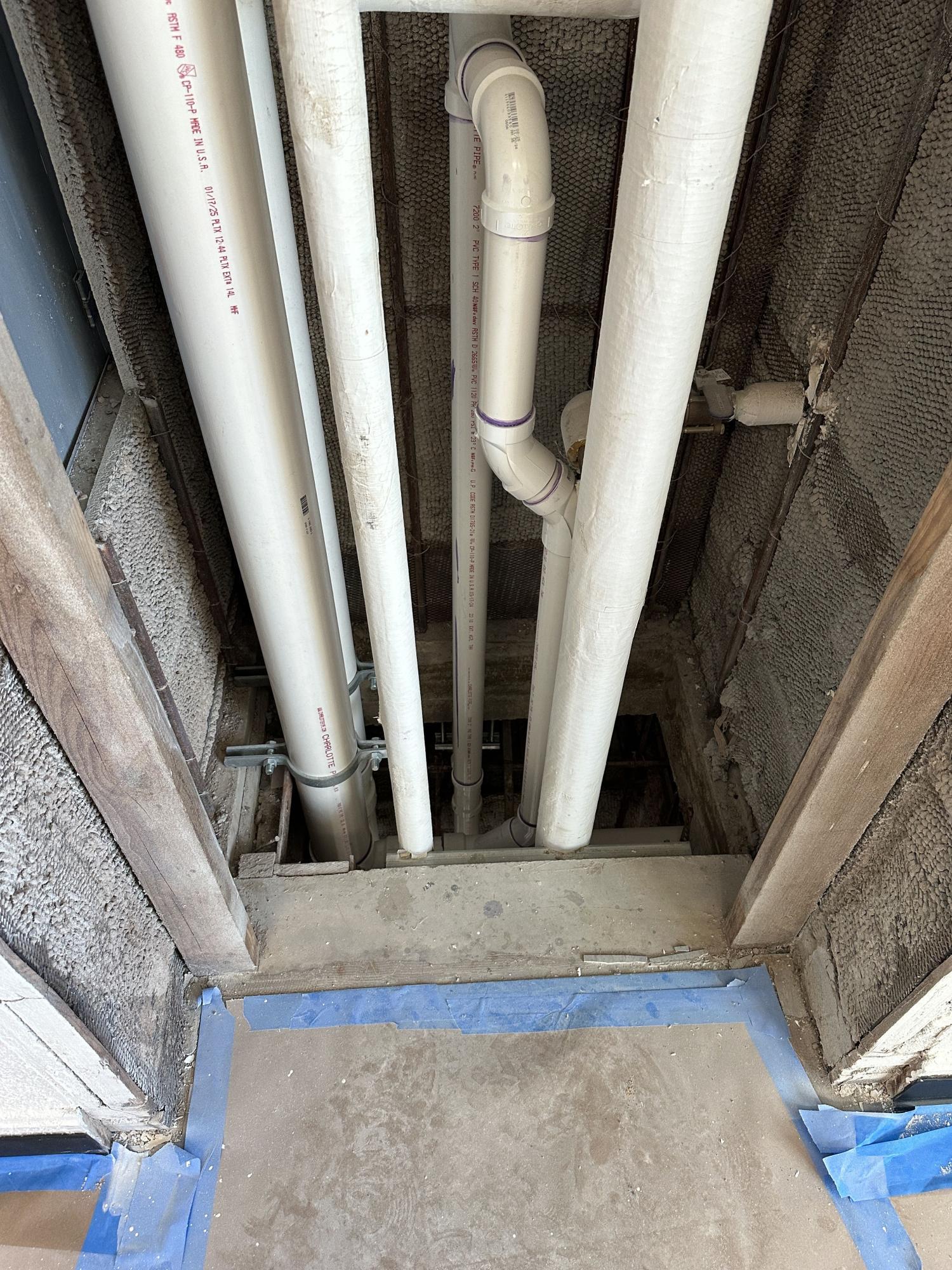 1 hour firestop barrier within an existing pipe chase - chase,...
