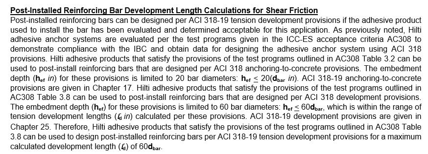 Shear Friction using ACI 318-19 Provisions for Post-installed ... Shear Friction using ACI 318-19 Provisions for Post-installed ...