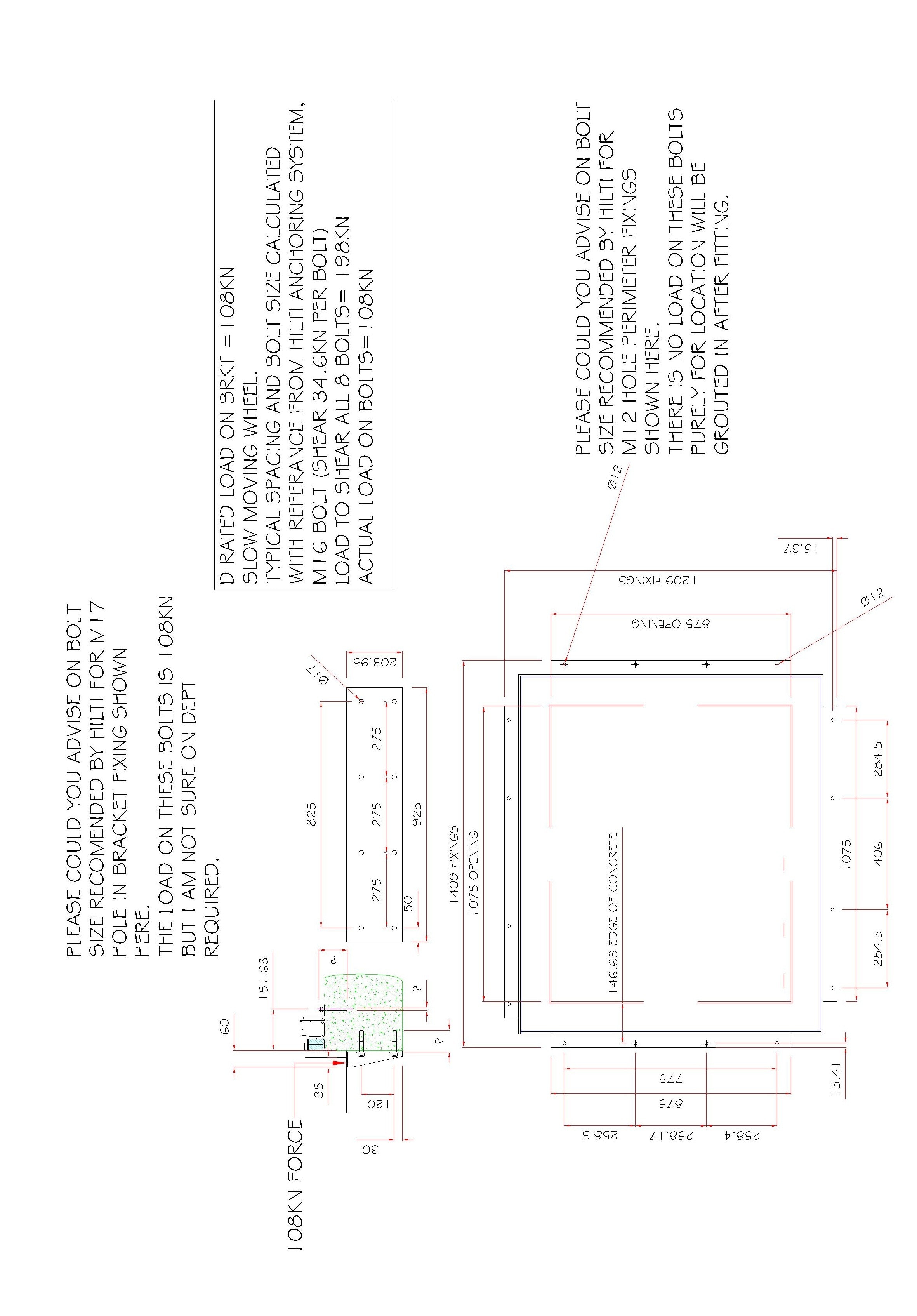 BOLT SIZE REQUIREMENTS - anchor design, Engineering Judgement,...