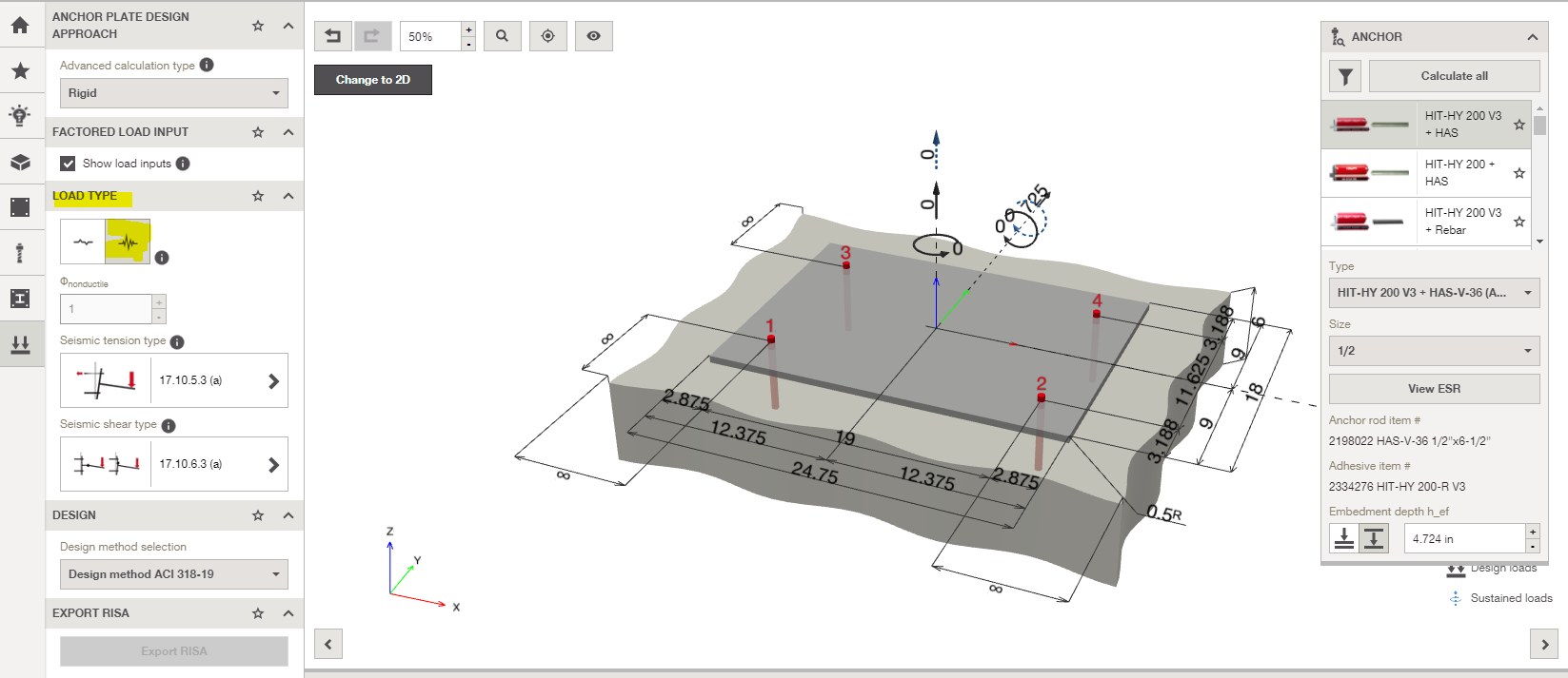 Kwik Bolt TZ2 disappear when I change load type from "Static o...