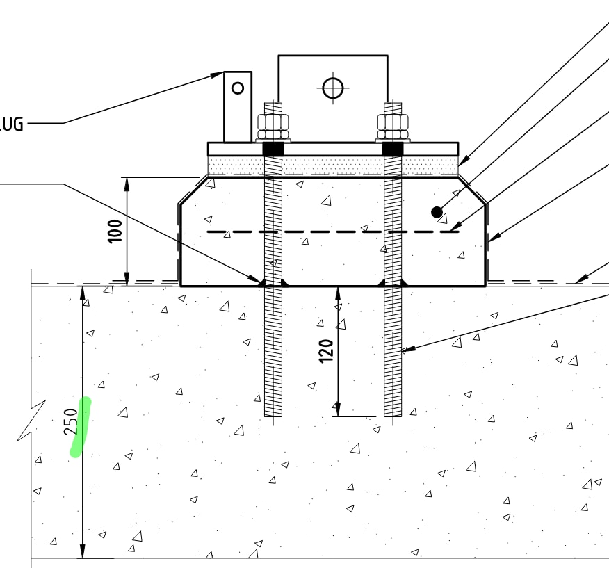 Baseplate on plinth - Offset, Plinth - Engineering Center