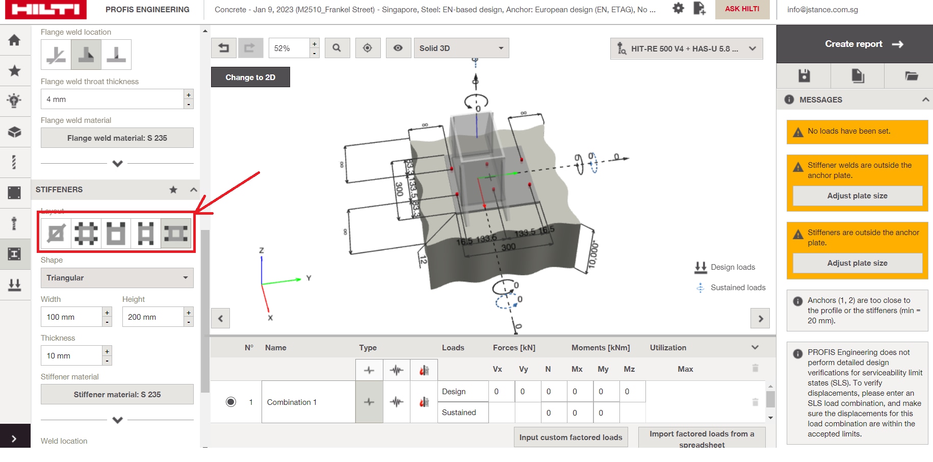 Stiffener plate customization - Software, Profis Engineering,
