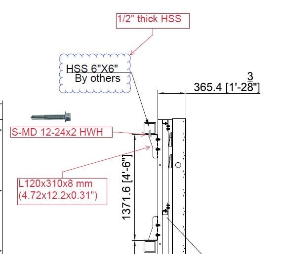 S-MD 12-24x2 HWH #5 Kwik-Cote - self-drilling into 1/2" HSS