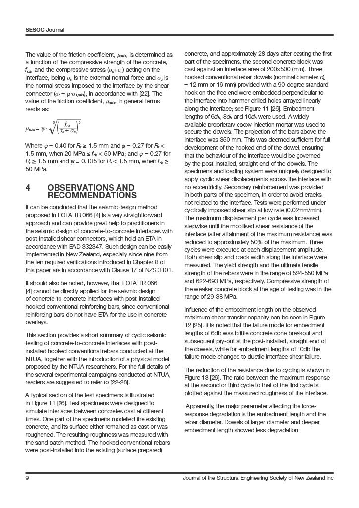 Interface Shear-friction in Seismic Conditions: What's beyond ...