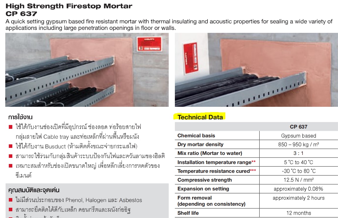 Can CP637 be substituted for CP636 - mortar, Firestop - Engine...