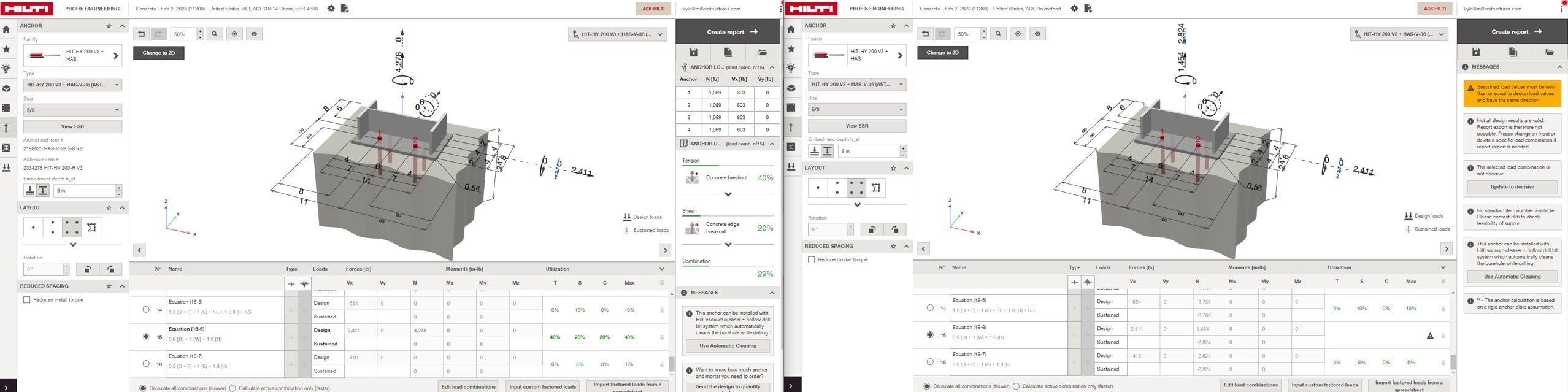 Sustained Load Values less than Design Load Values - Sustained...