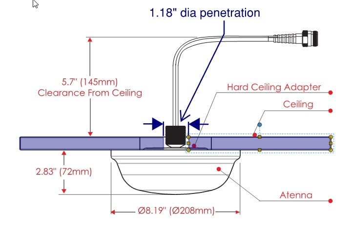 UL Design for Ceiling Mounted Device in a rated ceiling condit...