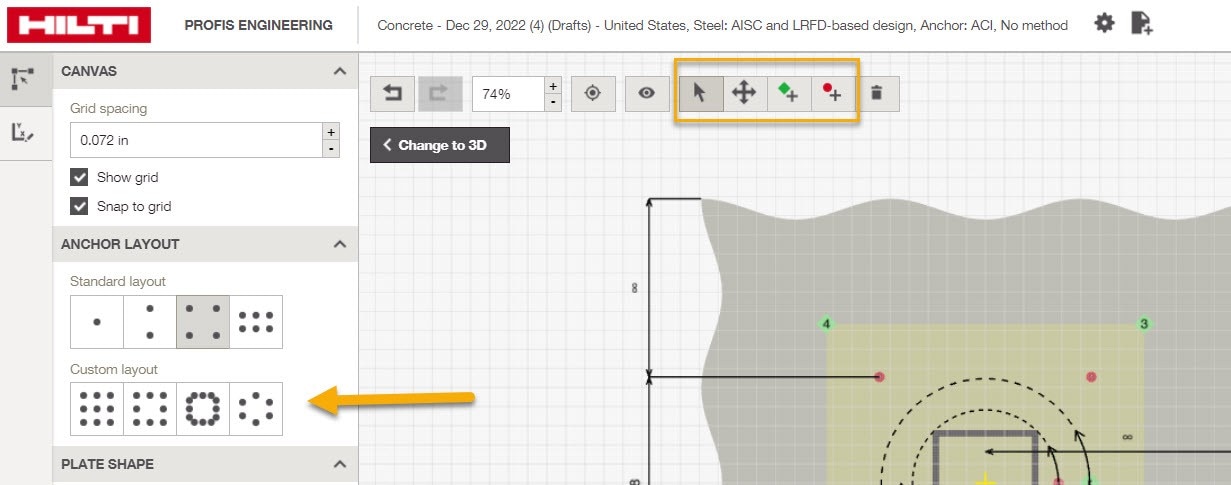 How do I design baseplate for unique anchor bolt holes? - anc...