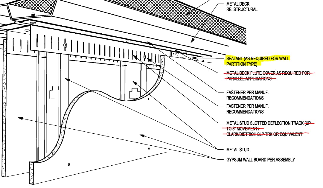 Hilti CP606 Head of Wall - 1hr with 1.5 inch downward deflecti...