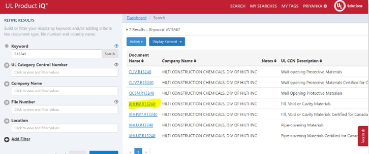How to read UL classified FIRESTOP SYSTEMS - Ask HILTI