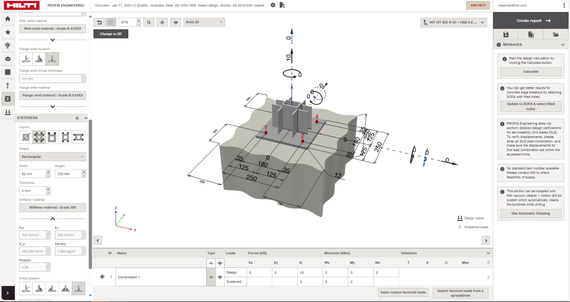 Stiffeners Layout in PROFIS - PROFIS Engineering suite, stiffe...
