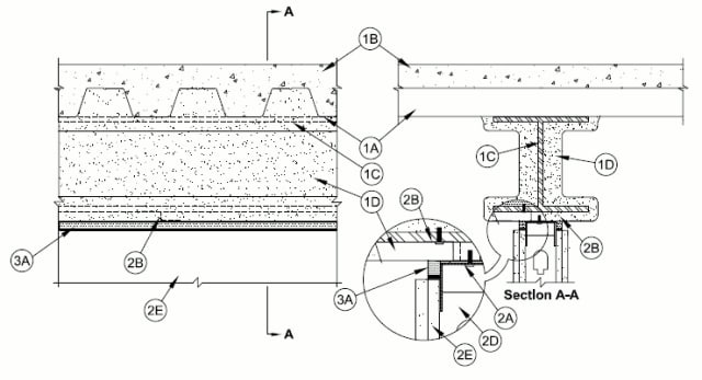 Fire rated cmu wall head to steel beam detail, 3hrs - CMU to b...