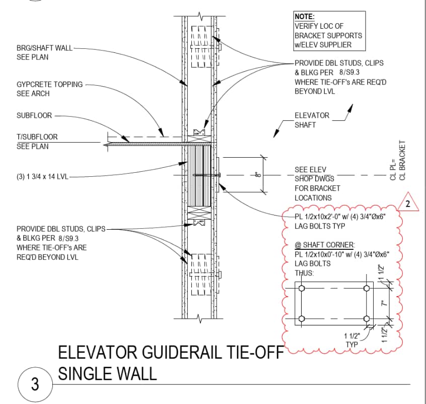 Elevator Shaft Wall Details